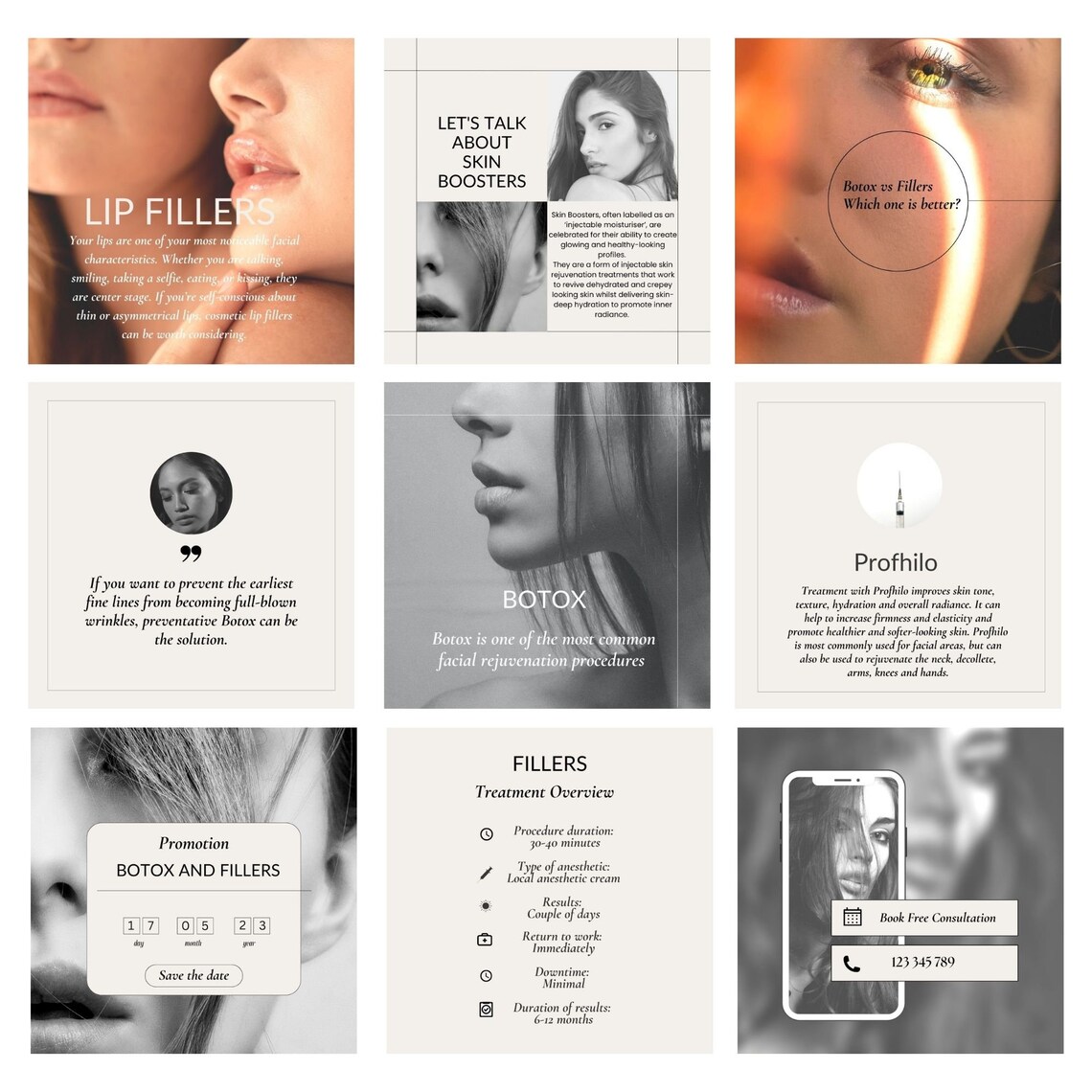 Nurse Injector Templates Canva Template Lip Filler Instagram Template ...