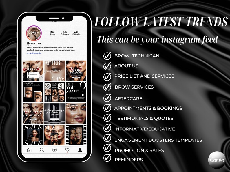 122 Brow Tech Instagram Templates Brow Lamination Instagram Template ...