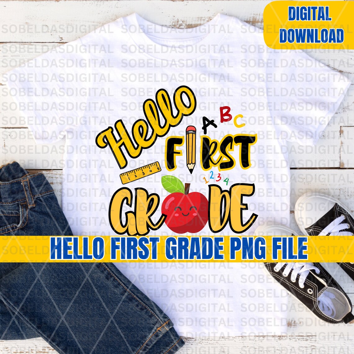 Hello First Grade Png, First Grade Sublimation Designs, 1st Grade ...