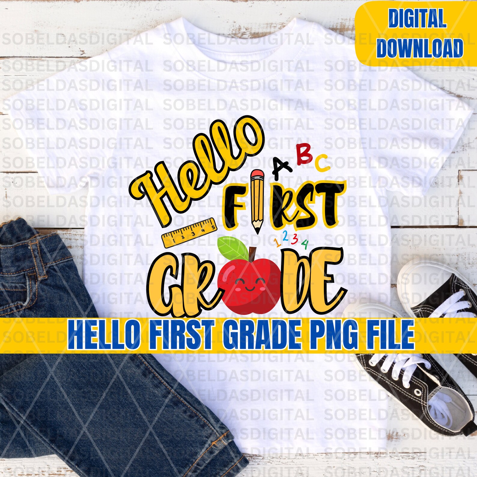 Hello First Grade Png, First Grade Sublimation Designs, 1st Grade ...