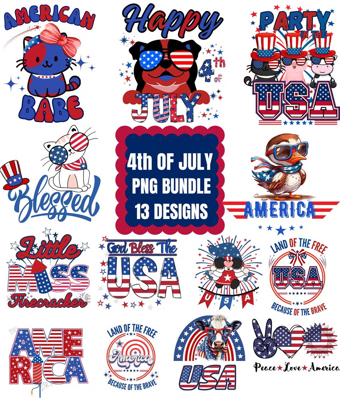 Independence Day Png Bundle, 4th of July Png Bundle, Fourth of July Png ...