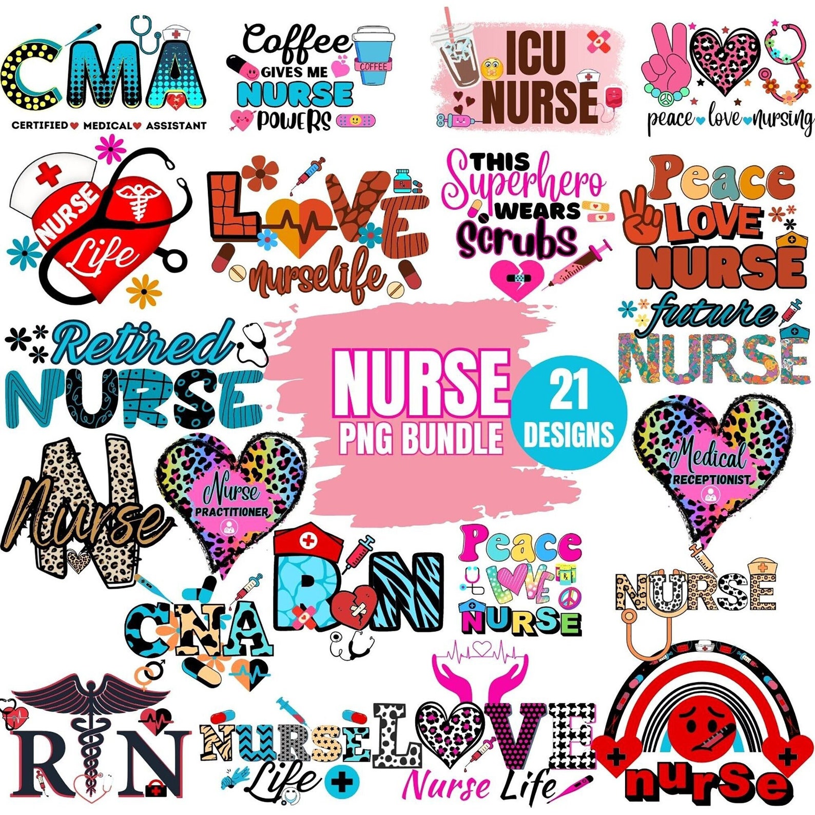 Nurse PNG Bundle, Nurse Life PNG Designs, Nurse Sublimation Designs ...