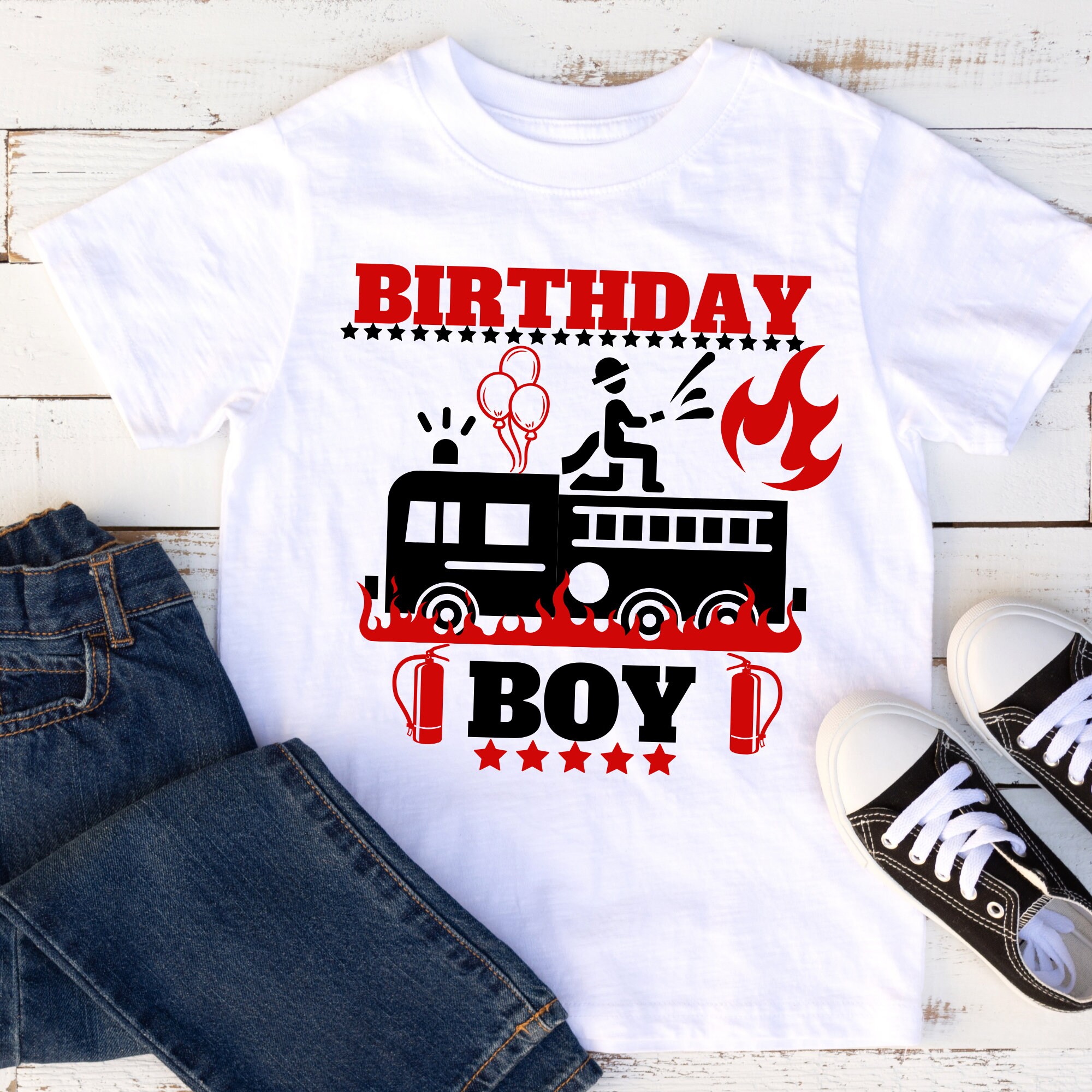 Firetruck Birthday Svg, Truck Svg Birthday Boy, Fire Truck Birthday Svg ...