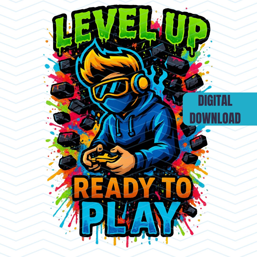 Level up Gamer Png, Gamer Shirt Design, Game Controller Digital ...