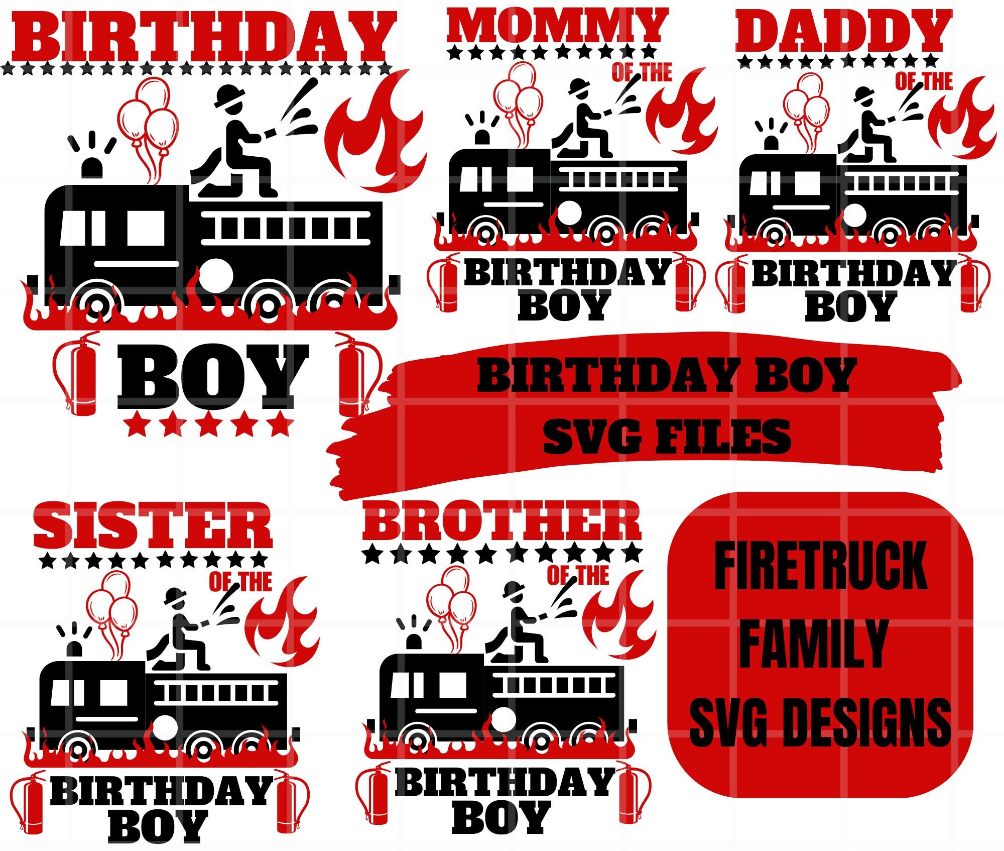 Firetruck Birthday Svg, Truck Svg Birthday Boy, Fire Truck Birthday Svg ...