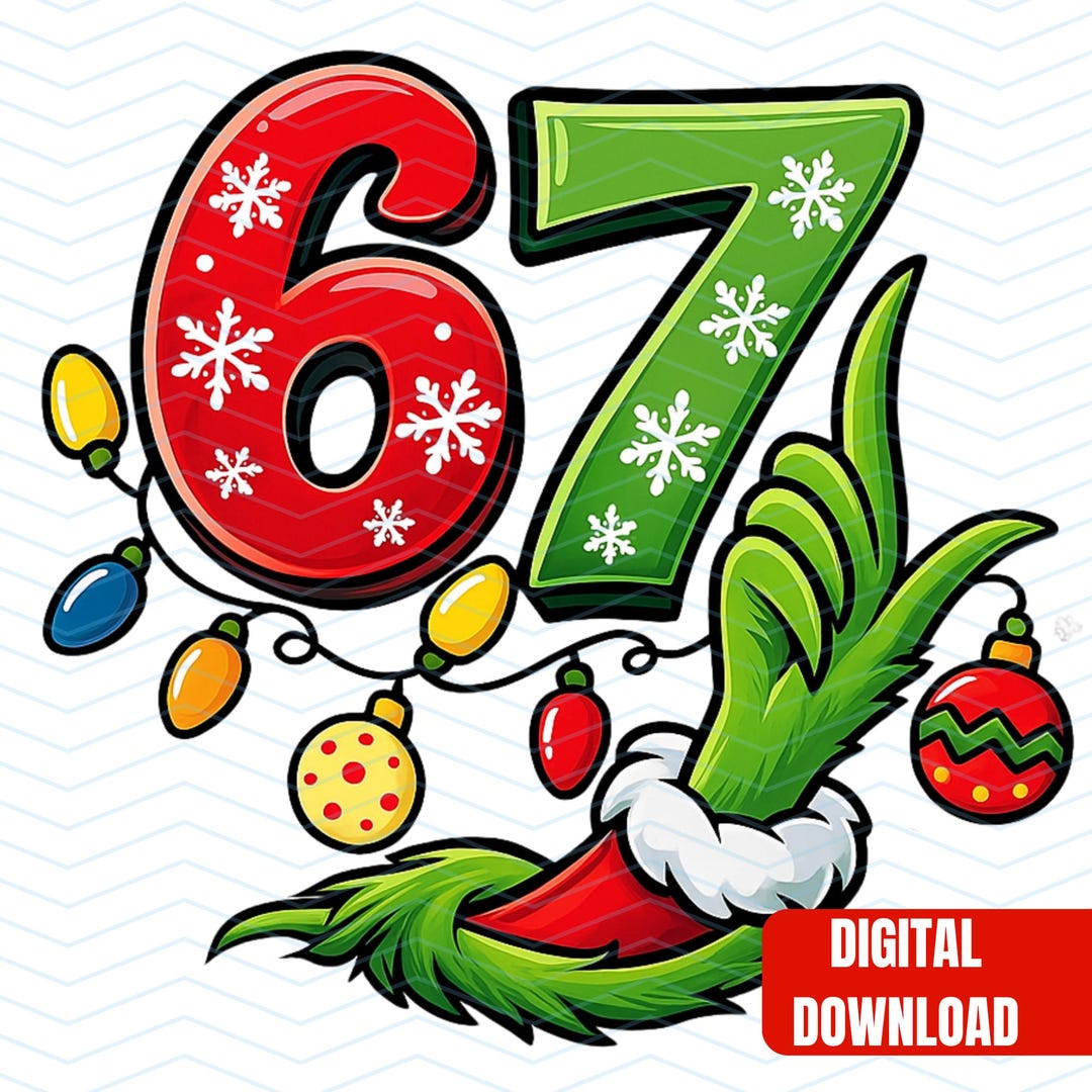 Six Seven Christmas Png, 67 Christmas Design, Xmas 67 Png - Etsy