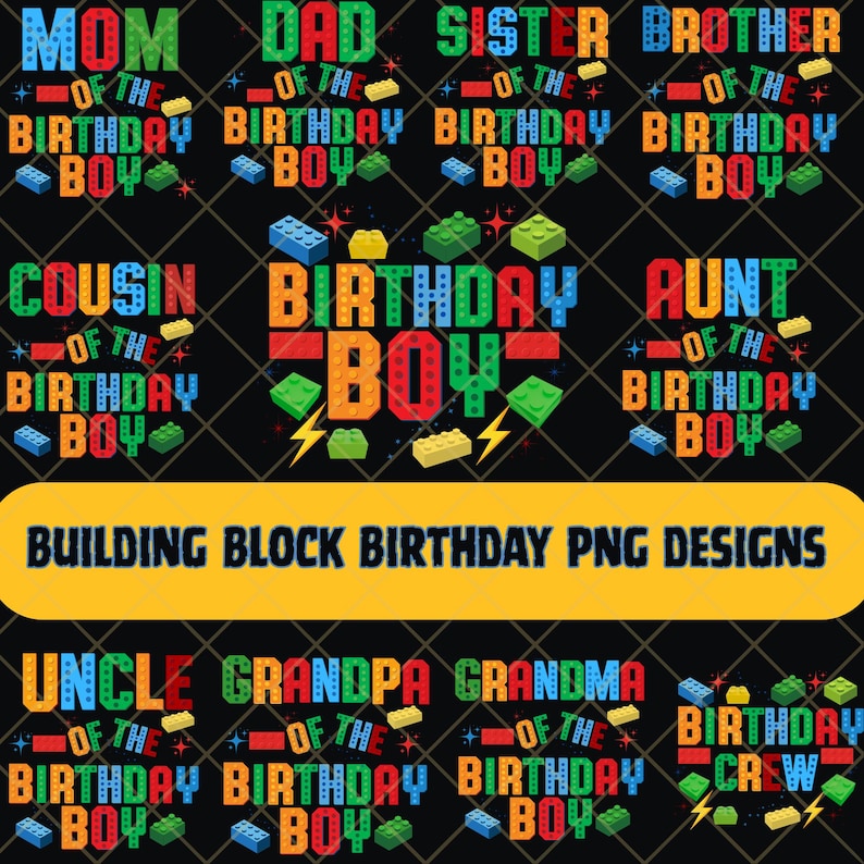 Building Blocks Family Birthday Png, Building Block Birthday Png ...