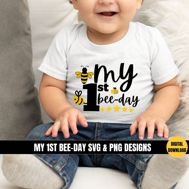My First Bee-day Png, First Bee Day Svg, 1st Birthday Svg, My First Bee ...