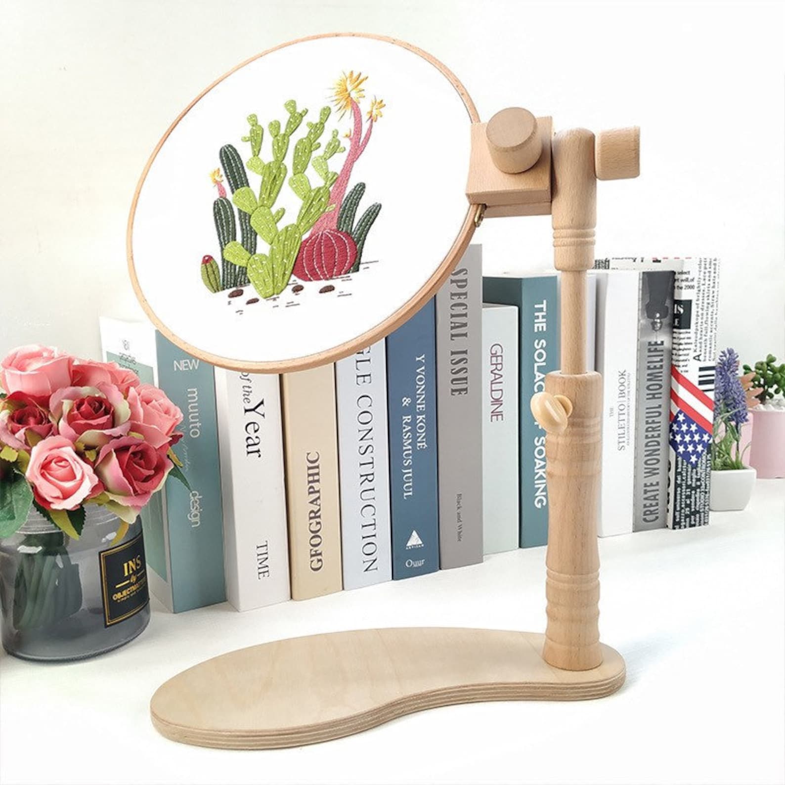 Embroidery Stand - Adjustable Rotated Cross Stitch Stand Lap, - Etsy