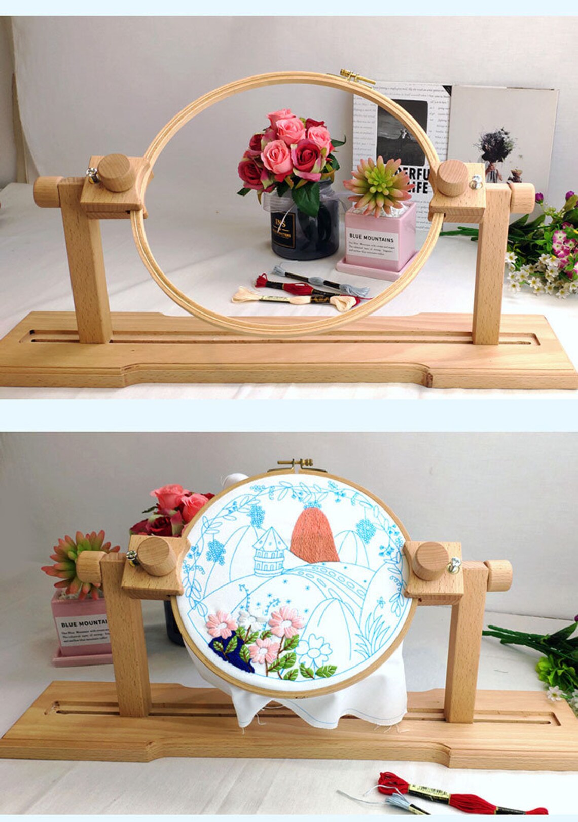 Adjustable Embroidery Wood Stand - Etsy