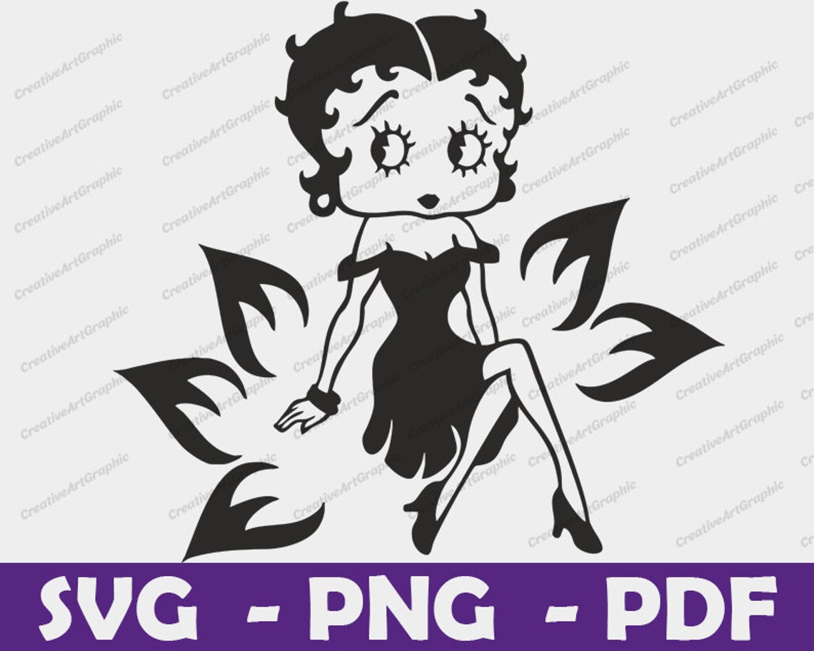 Betty Boop SVG, Betty Boop Vector, Betty Boop Silhouette SVG, Betty ...