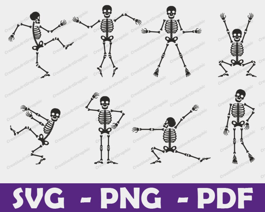12 Pcs Dancing Skeleton Svg, Halloween Svg, Skeleton Svg, Dancing ...