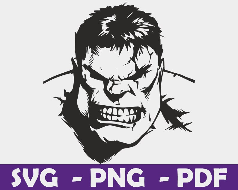 The Hulk Svg Png Pdf Face Marvel Cricut Clipart | Etsy UK