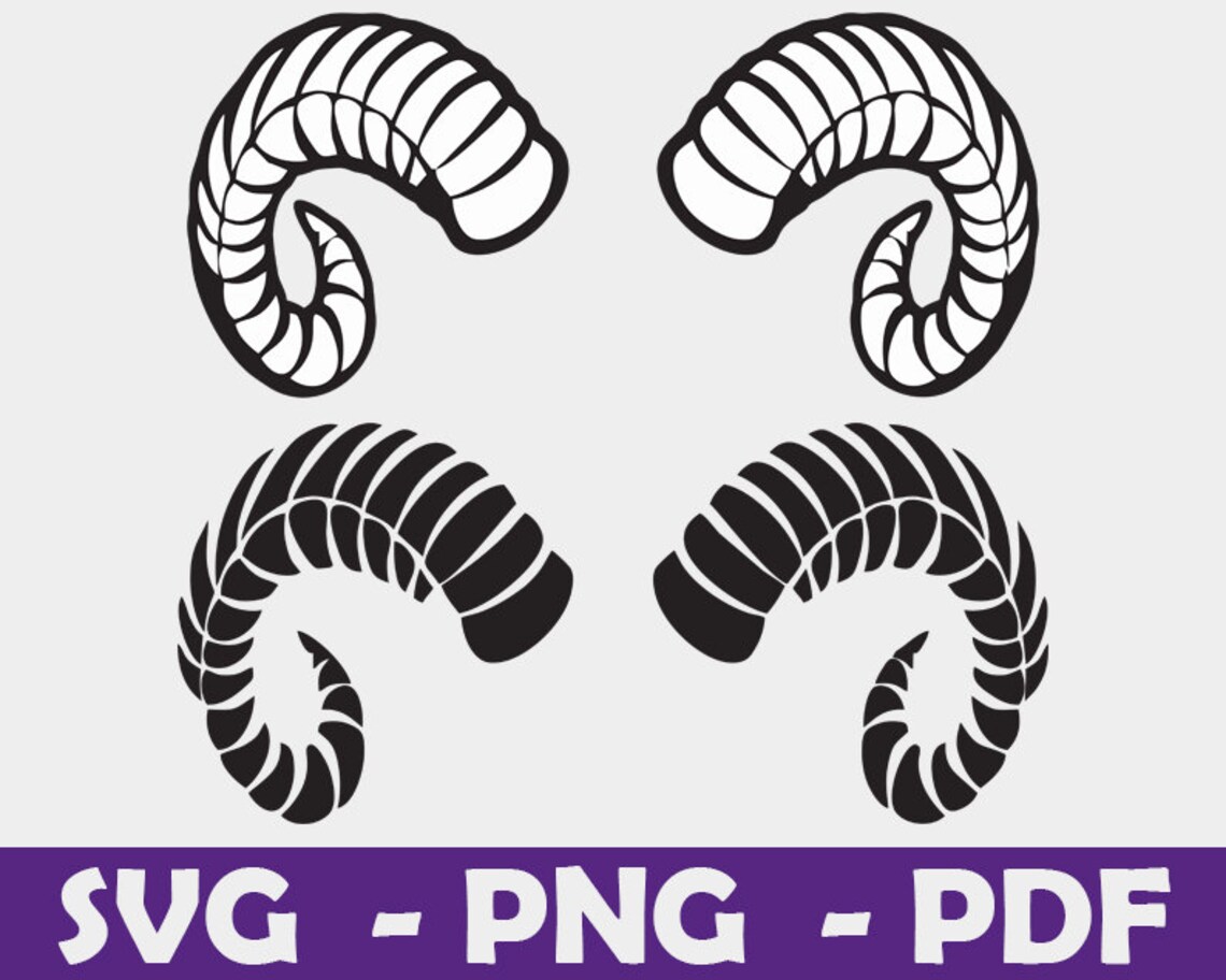 Ram Horn Svg, Ram Svg, Png, Pdf, Animals, Animal Clipart, Silhouette ...