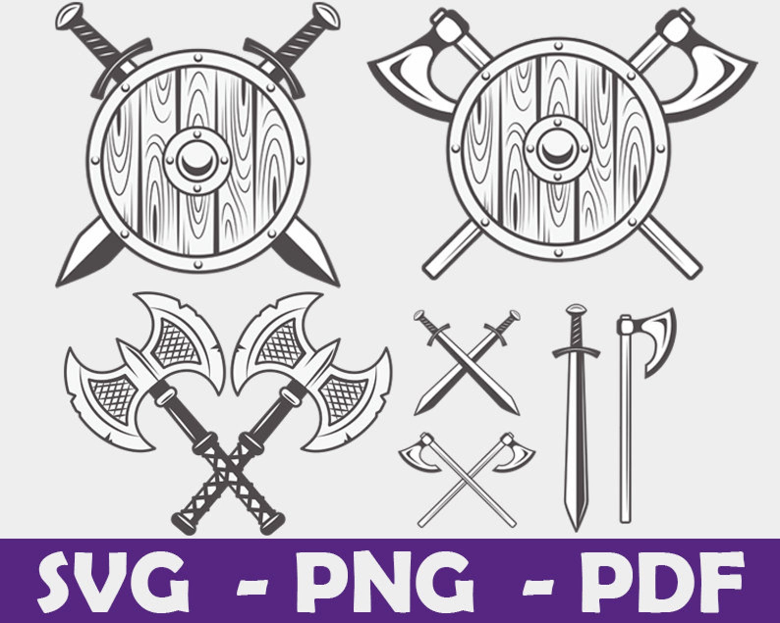 Viking Sword Svg, Medieval Weapons, Viking Axe ,shield Sword, Png ...