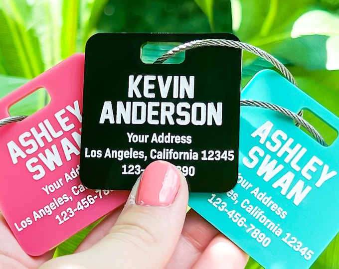 Luggage Tag Personalized, Modern Identification Tags, Backpack Suitcase ...