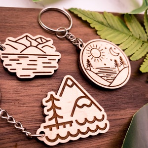 Nature Keychain, Lake House Keychain, Camping Keychain, Lake House Gift ...