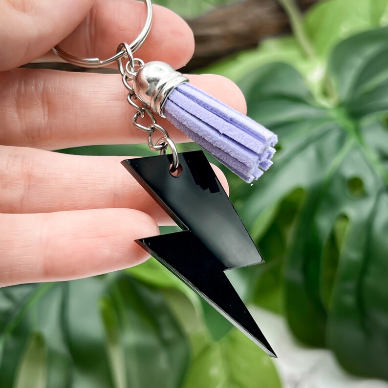 Lightning Bolt Keychain Cute Retro Gift Keyring Hippie - Etsy