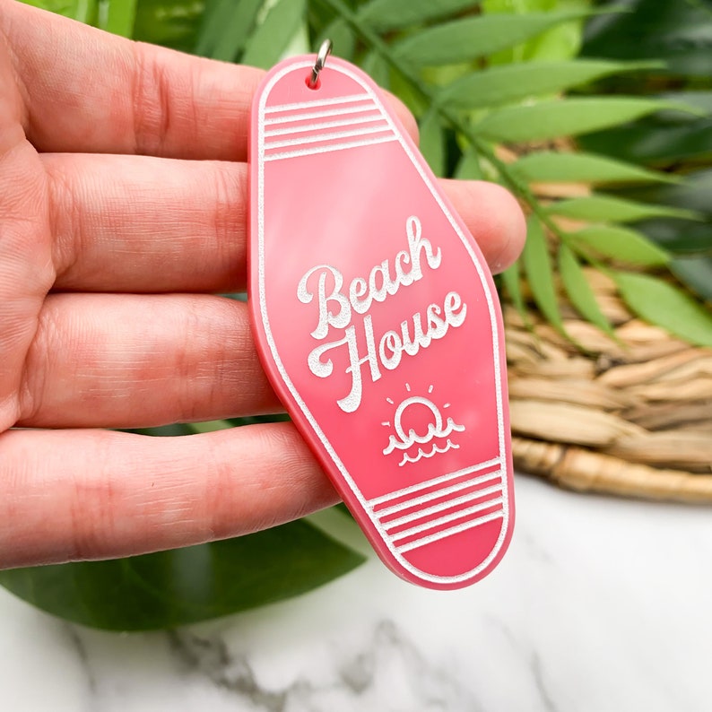 Vacation House Motel Keychain Beach Lake Cabin Retro Vintage - Etsy