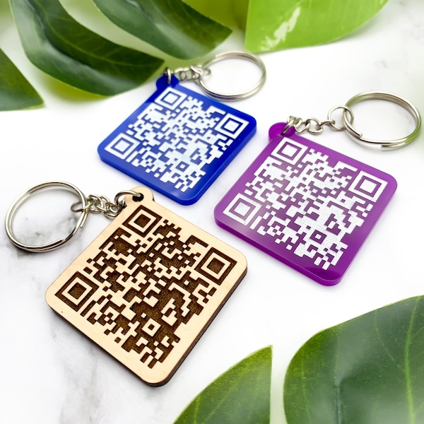 Qr Code Keychain - Etsy