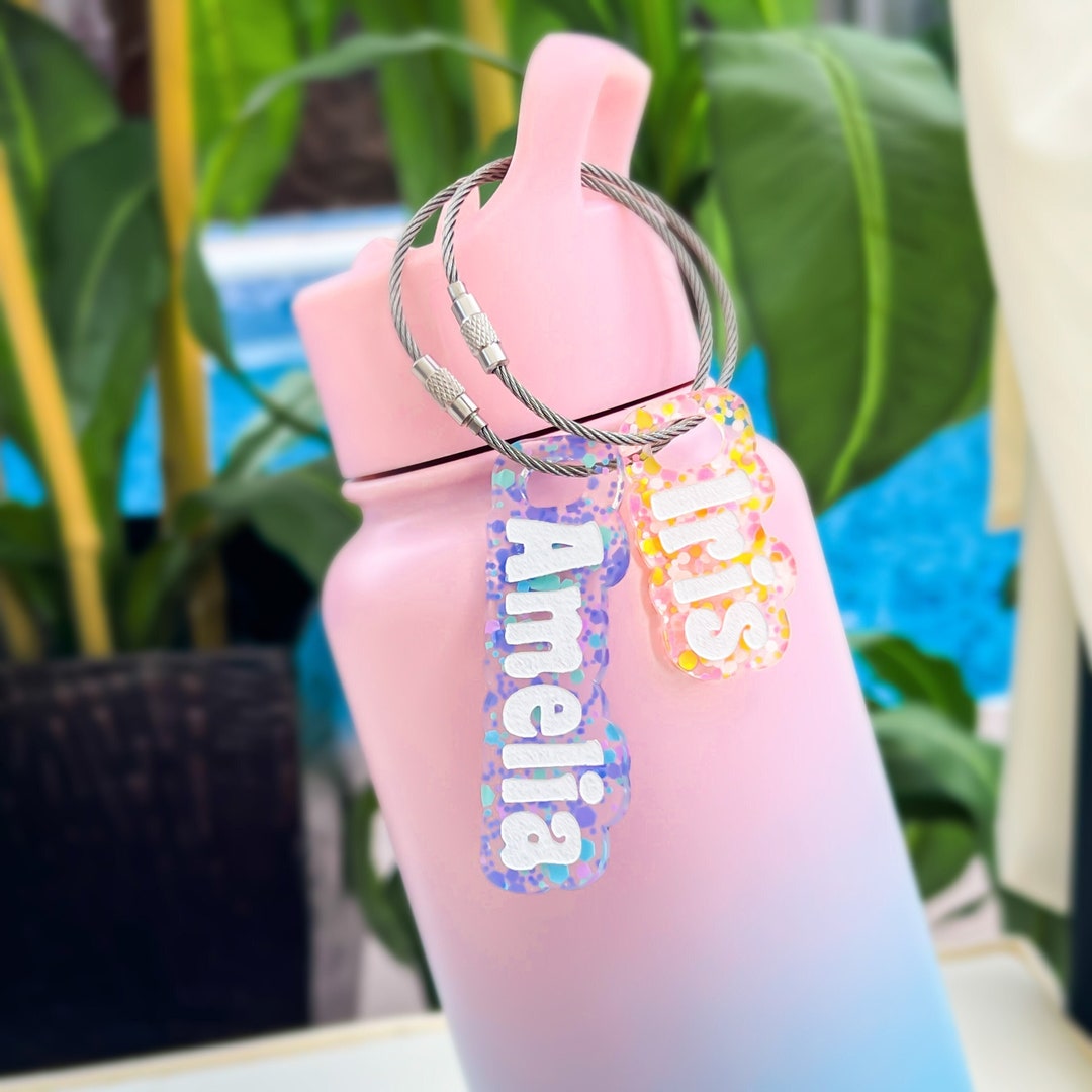 Custom Name Water Bottle Tag, Backpack Name Tag, Lunch Bag Text, Diaper ...