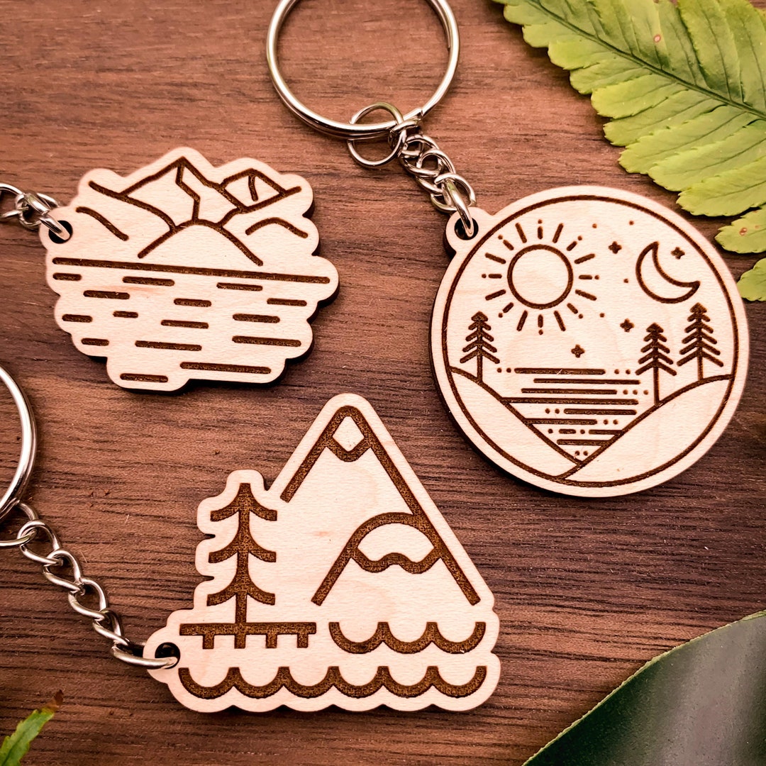 Nature Keychain, Lake House Keychain, Camping Keychain, Lake House Gift ...