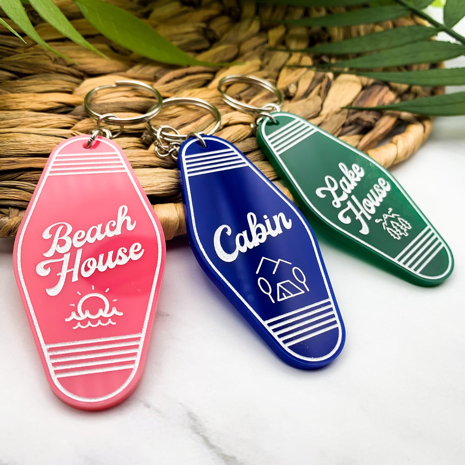 Vacation House Motel Keychain Beach Lake Cabin Retro Vintage - Etsy
