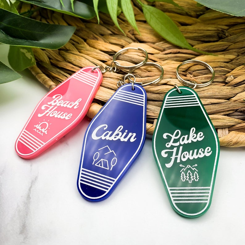 Vacation House Motel Keychain Beach Lake Cabin Retro Vintage | Etsy