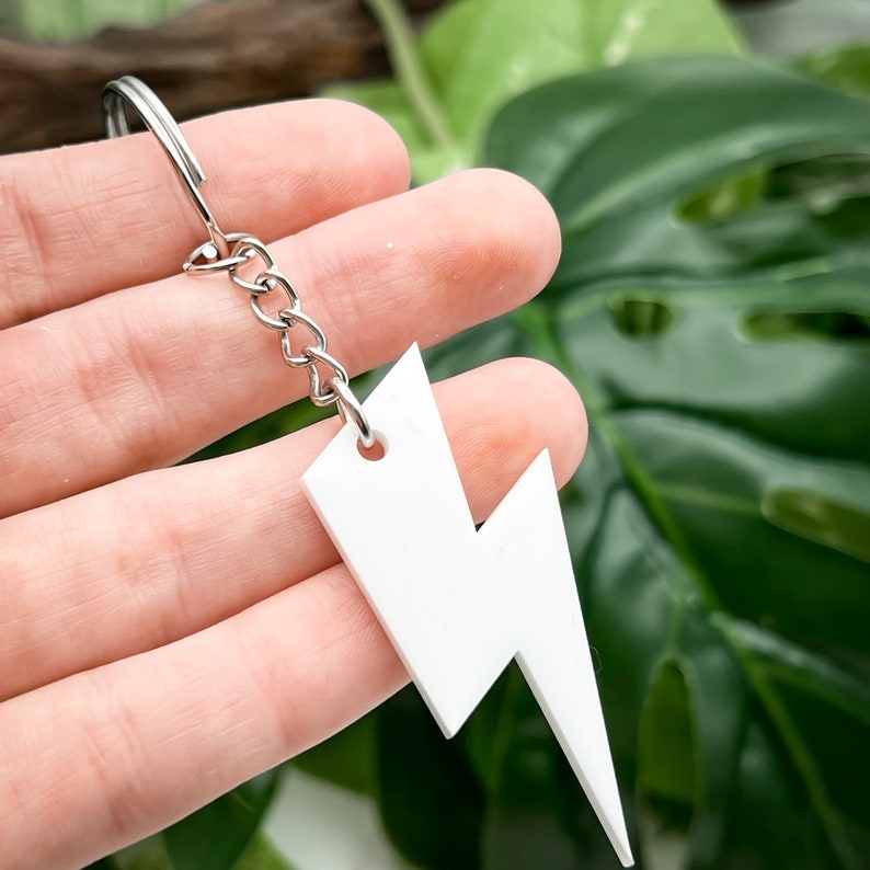 Lightning Bolt Keychain Cute Retro Gift Keyring Hippie - Etsy