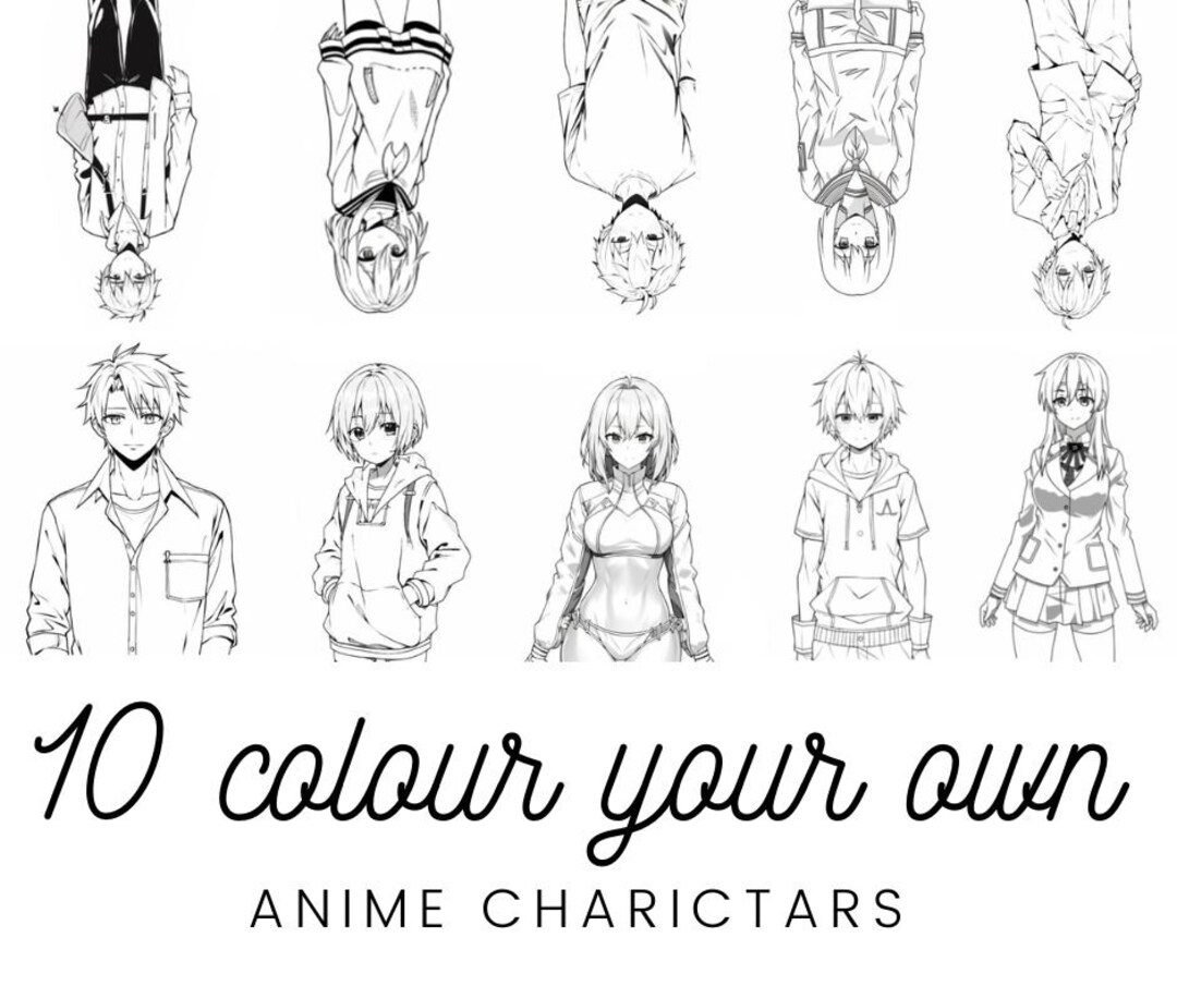 Colour Your Own Anime Character's! Digital File for Printout ...