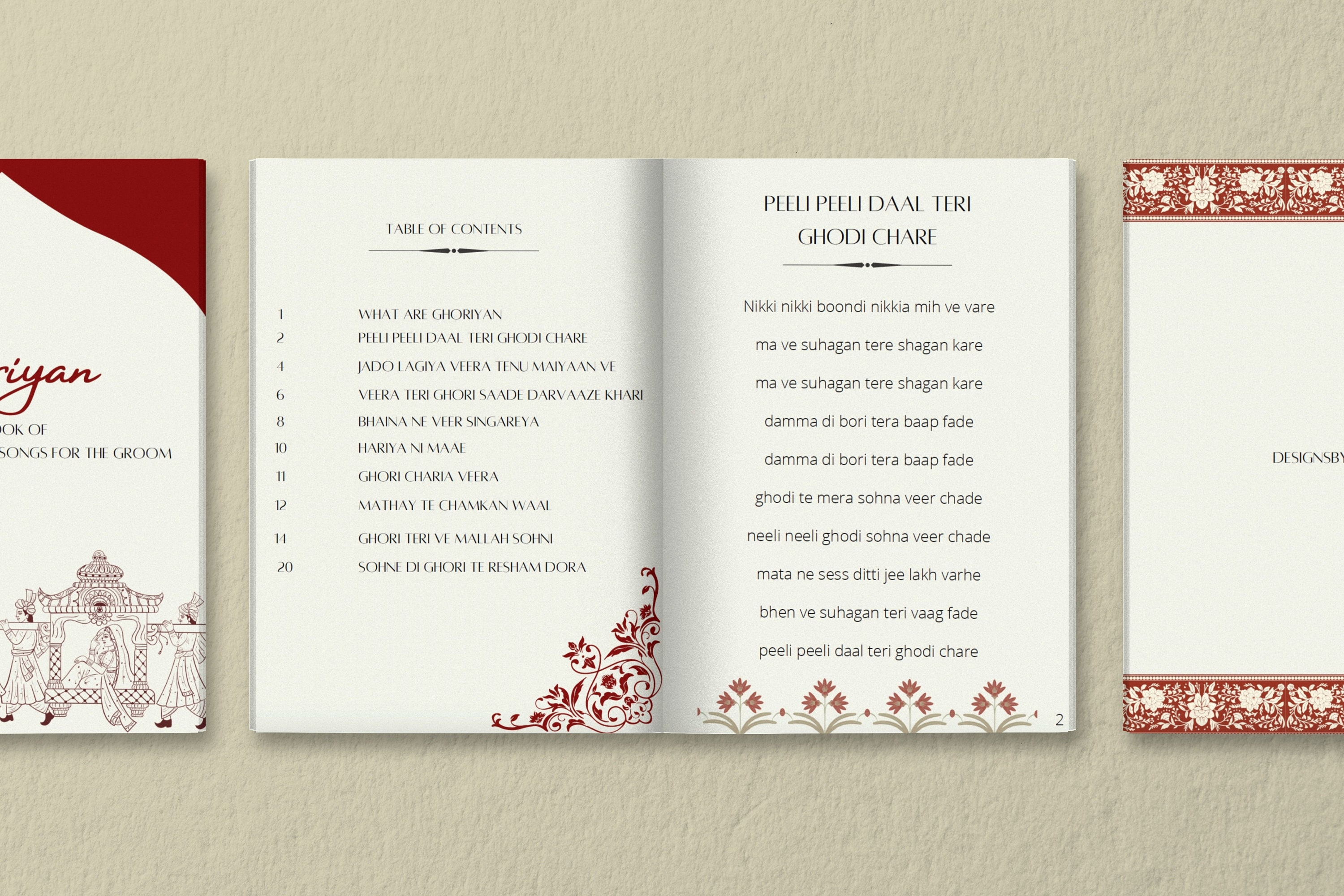 Ghoriyan Book | Punjabi Traditional Wedding Songs | Sangeet - Etsy