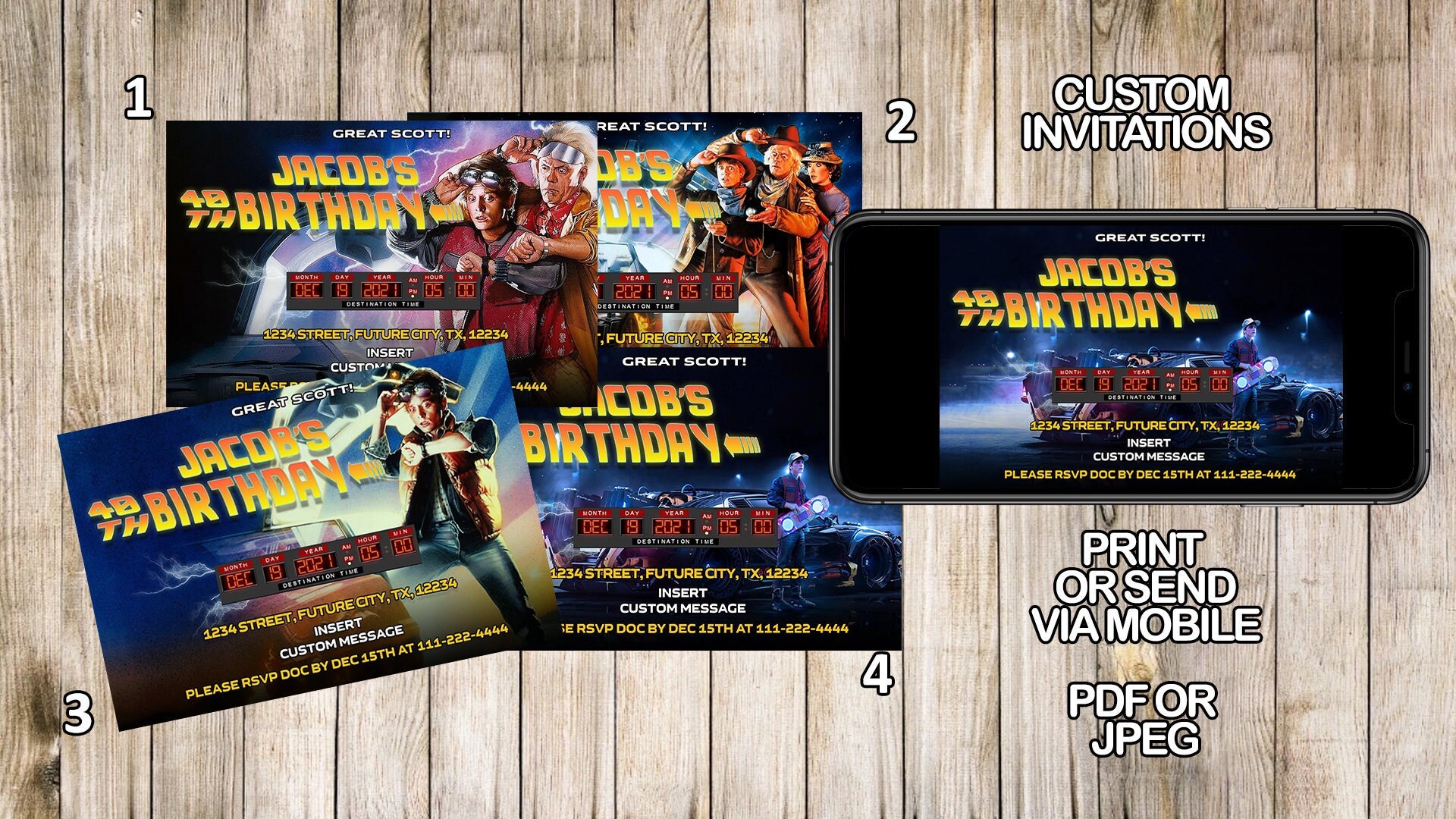 Back to the Future Invitations Back to the Future Birthday | Etsy