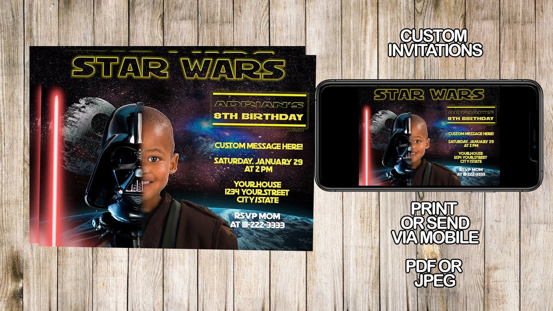 Star Wars Invitations, Star Wars Birthday Invites, Star Wars Movie ...