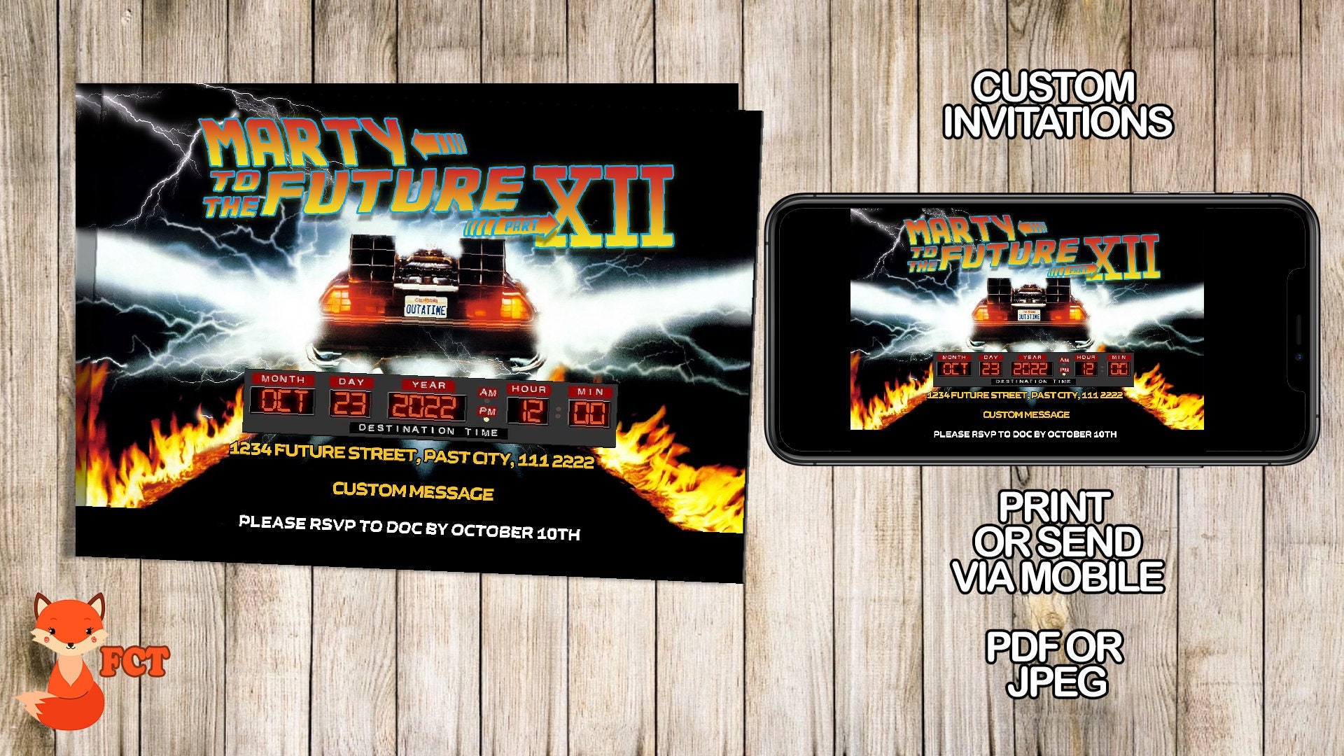 Back to the Future Invitations, Back to the Future Birthday Invites ...