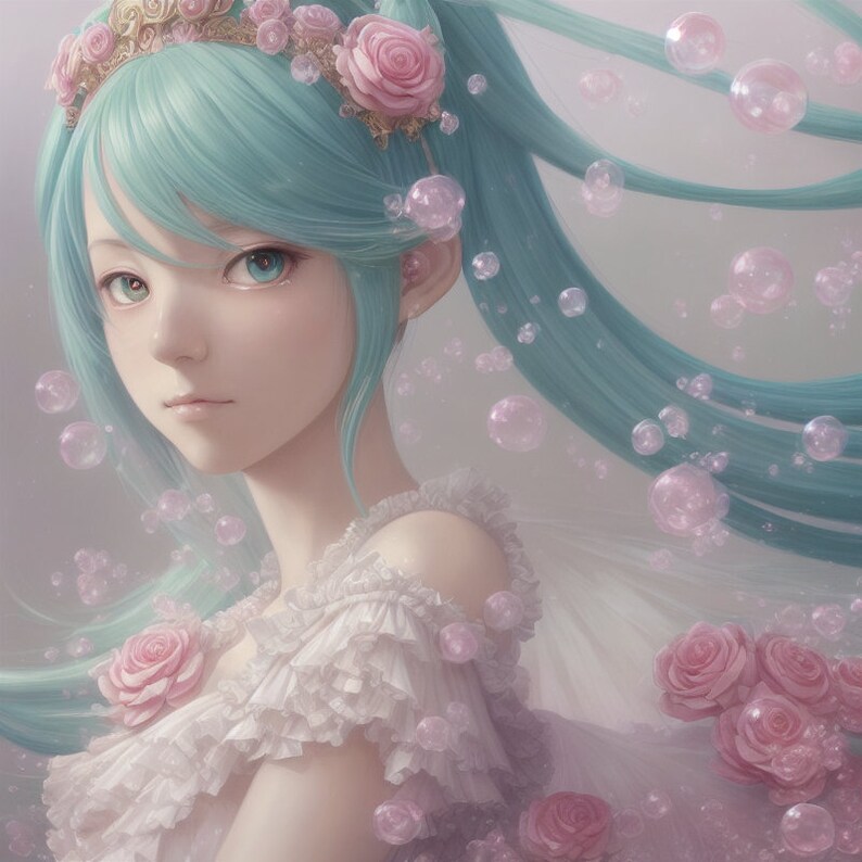 Hatsune Miku Fanart Instant Dowload Hatsune Miku Digital Etsy