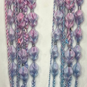 PAIR of Braided Ponytails, Balloon Dog Cotton Candy Festival Hair, Pink ...