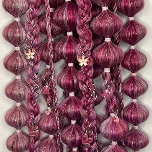 PAIR of Braided Ponytails, Bright Pink Festival Hair, Pink Rave Braids ...