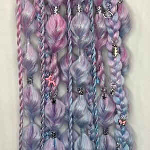 PAIR of Braided Ponytails, Balloon Dog Cotton Candy Festival Hair, Pink ...