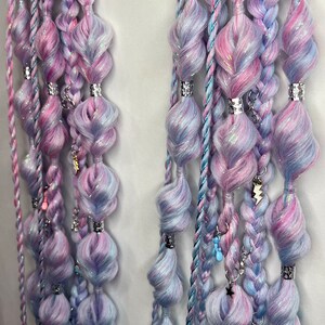 PAIR of Braided Ponytails, Balloon Dog Cotton Candy Festival Hair, Pink ...