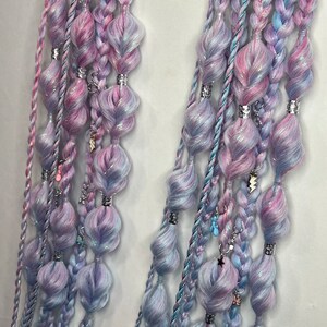 PAIR of Braided Ponytails, Balloon Dog Cotton Candy Festival Hair, Pink ...