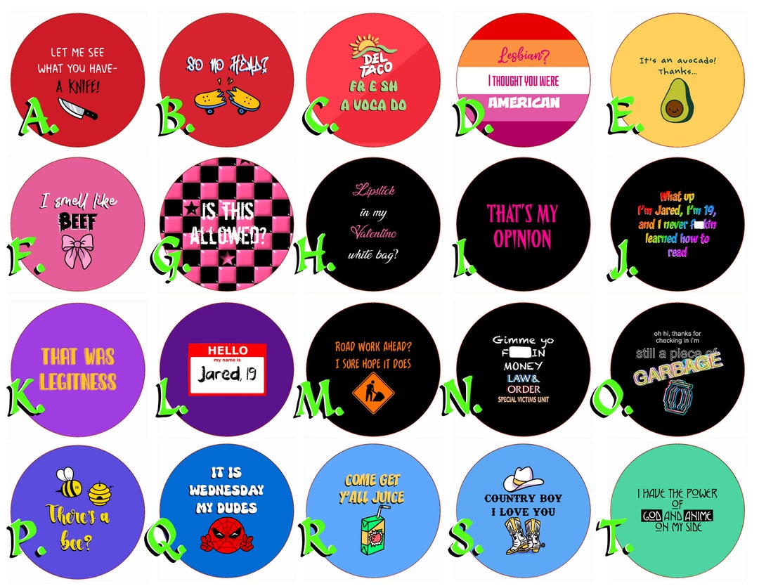 VINE MEME QUOTES Button Style Pin Series 1 Handmade - Etsy