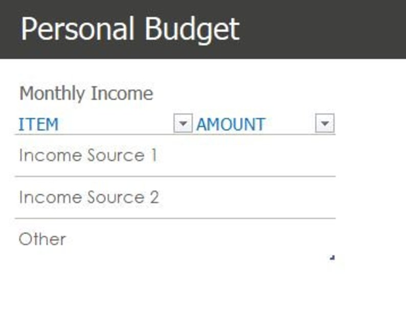 Personal Budget Template - Etsy