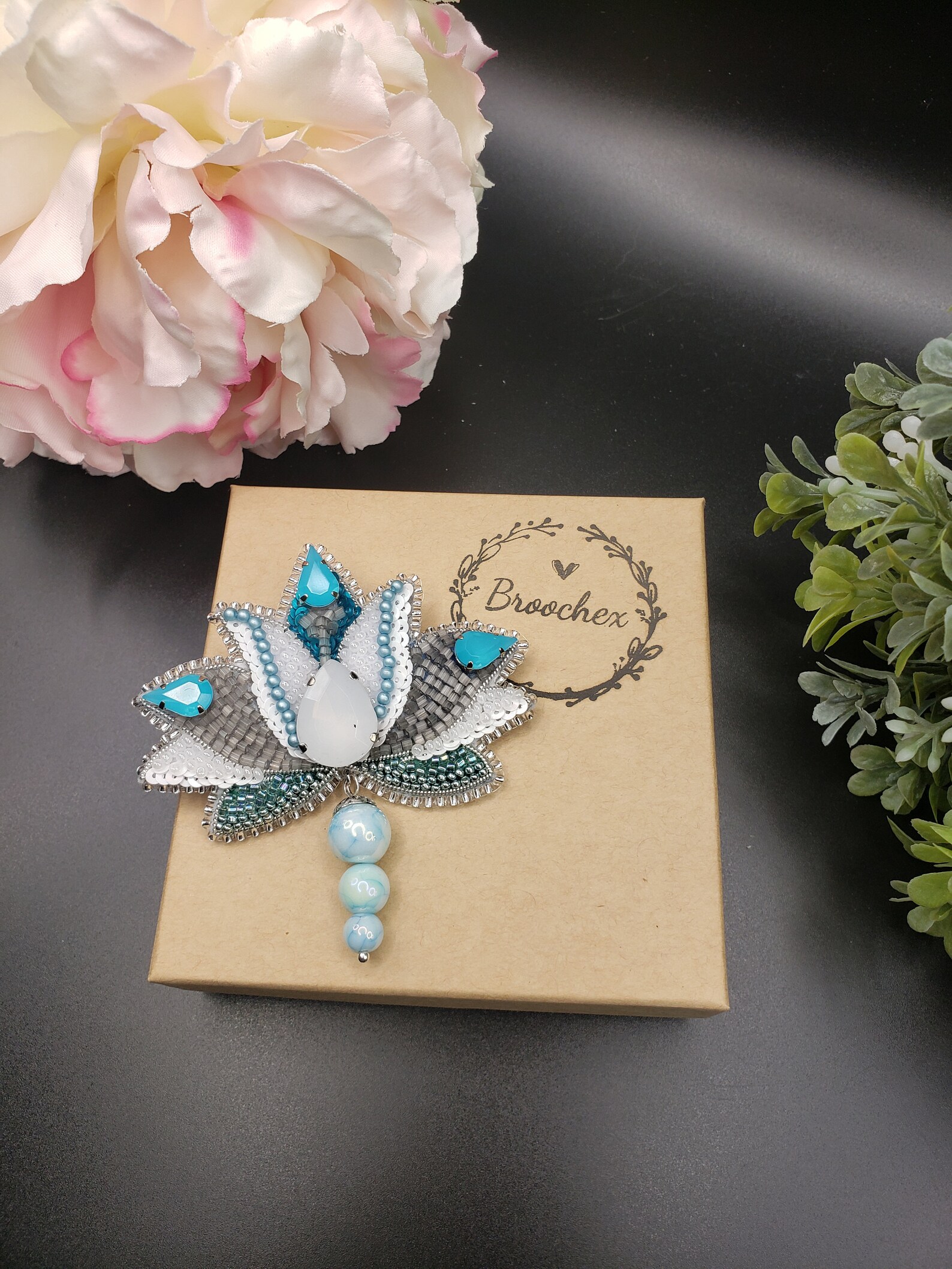Beaded Lotus Brooch: Water Lily Pin - Etsy