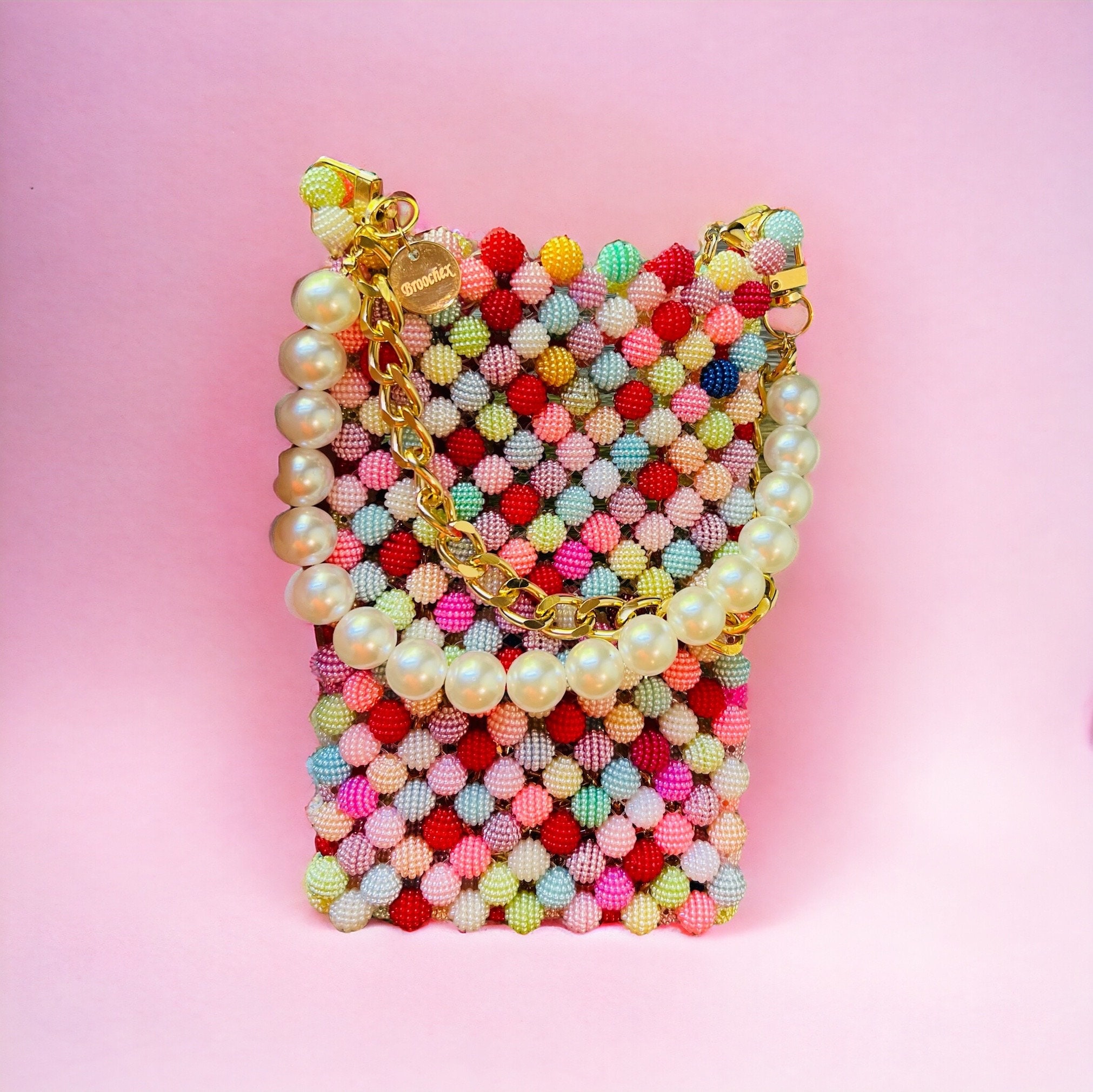 Beaded Phone Bag, Small Beaded Crossbody, Summer Phone Clutch, Gift ...