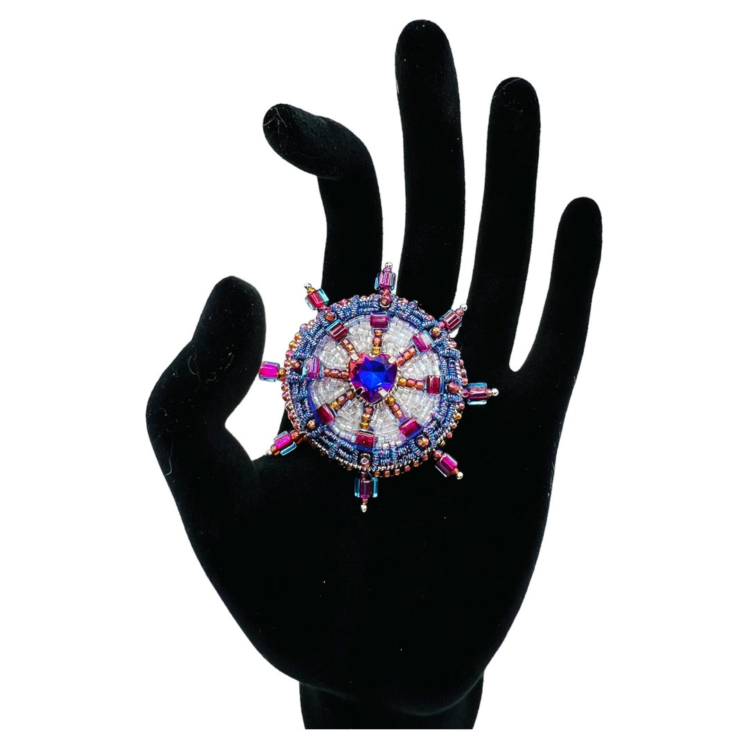 Crystal Ship’s Helm Pin * Marine Gift * Handcrafted Love Helm Brooch ...