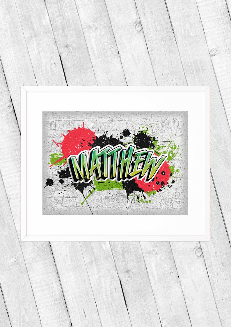 JPG/PNG Custom Graffiti Name Logo Print Art - A3 Digital File, Gift ...