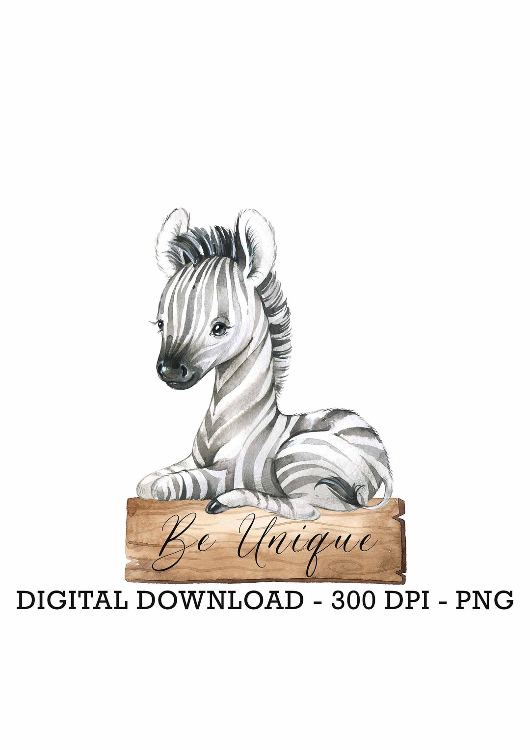 PNG Tropical Jungle Safari Animals Zebra, Kids Sublimation, Baby Shower ...