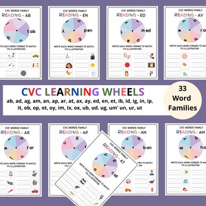 Spin & Spell CVC Word Family Wheels – Interactive Phonics Tool for Kids ...