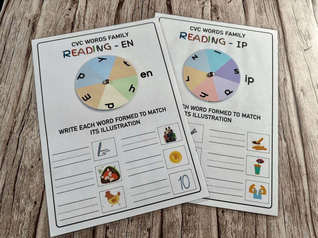 Spin & Spell CVC Word Family Wheels – Interactive Phonics Tool for Kids ...