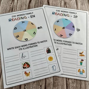 Spin & Spell CVC Word Family Wheels – Interactive Phonics Tool for Kids ...